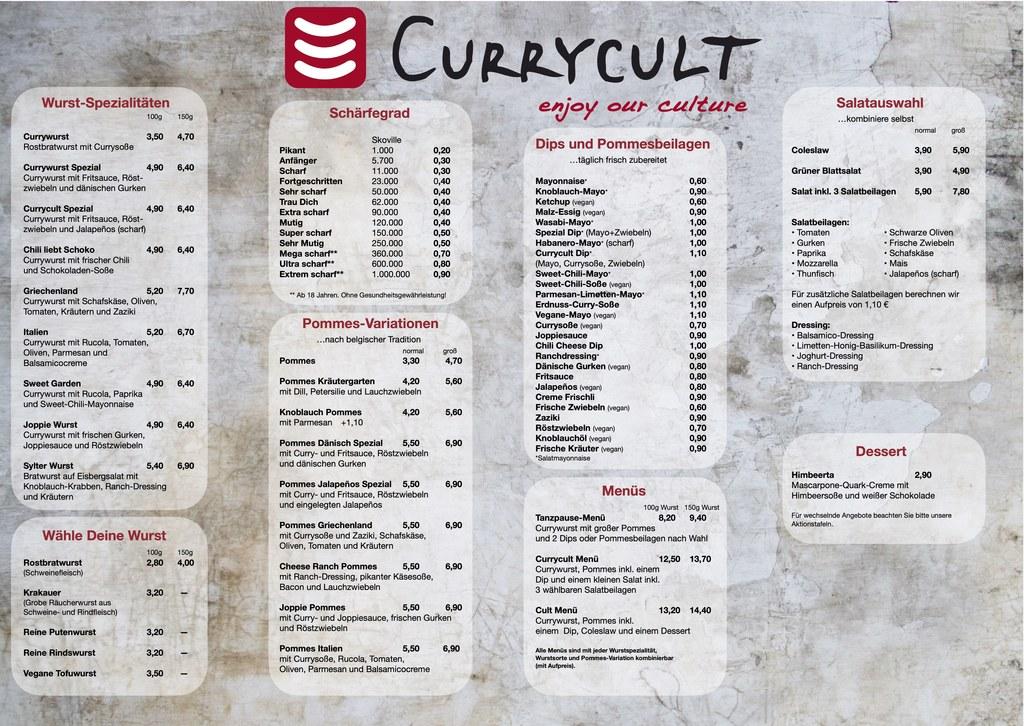 Speisekarte - CurryCult Campus - Standorte | Burgercult - Currycult in ...